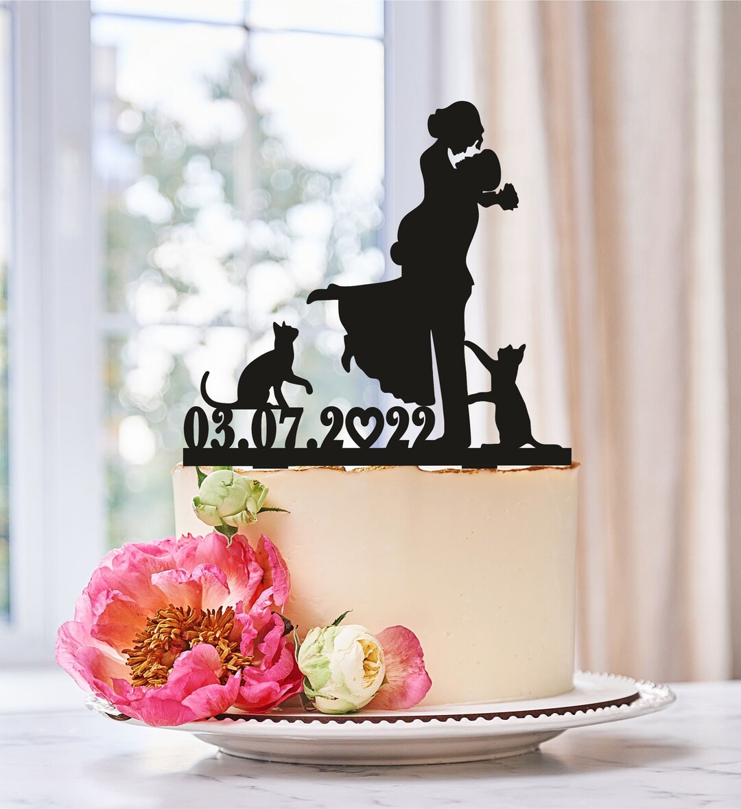 Cake Topper Cat,cat Cake Toppers,cake Topper Wedding Cat,wedding Cake ...
