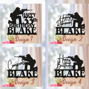 Gun Cake Topper,hunting Cake Topper,hunter Birthday Cake Decoration ...