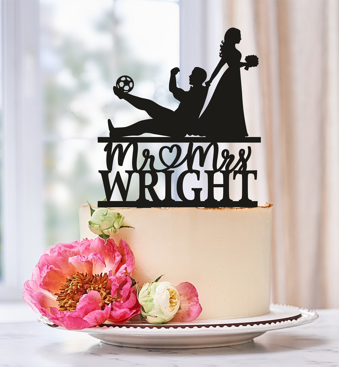 Soccer Wedding Cake Topper, Football Wedding Cake Topper, Soccer Player ...