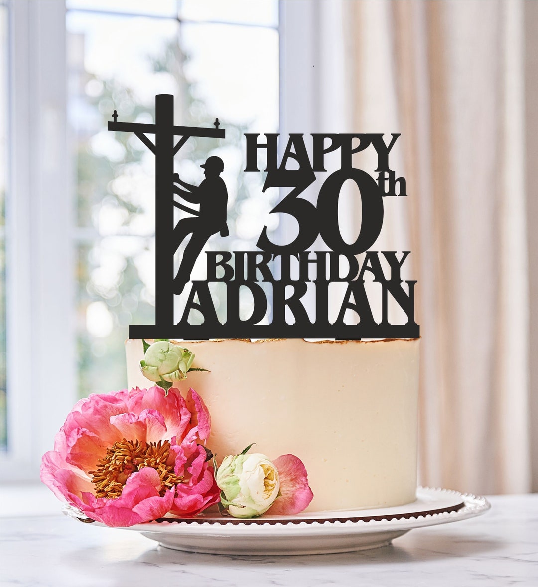 Power Electrician Lineman Cake Topper,electrician Birthday Cake Topper ...
