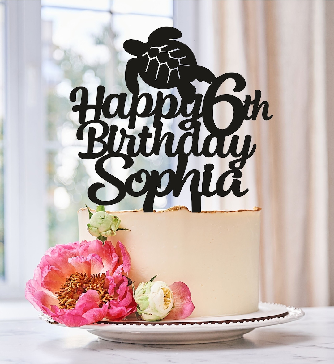 Turtle Birthday Cake Topper,sea Turtle Cake Topper,any Age Cake Topper ...