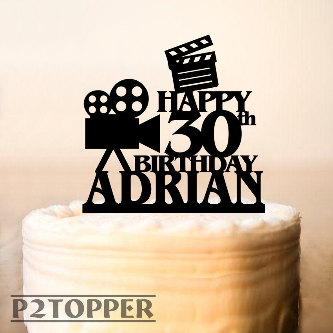 Movie Camera Cake TopperMovie wedding Cake Topperhollywood | Etsy