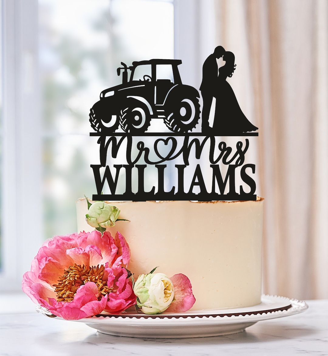 Tractor Wedding Cake Topper, Farmer Wedding Cake Topper, Country ...