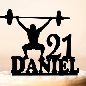 Muscle man silhouette cake topper Musclemans birthday Сake | Etsy