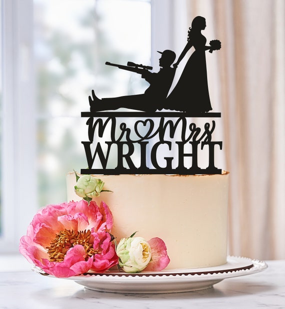 Gun Wedding Cake Topper Rifle Wedding Cake Topper Hunting | Etsy