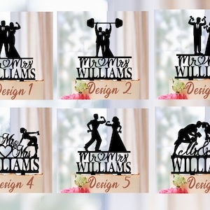 Fitness Wedding Cake Topper, Gym Couple Cake Topper, Bodybuilder Cake ...