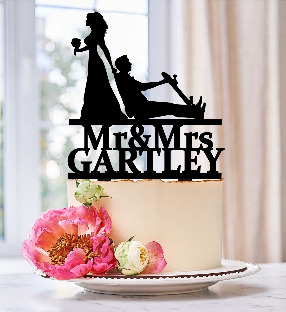 Skateboard Wedding Cake Topper, Skateboarders Cake Topper ...