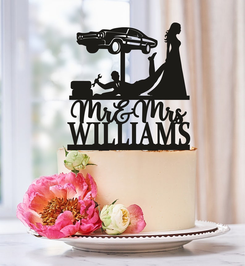 Car Mechanic Wedding Cake Topper Auto Mechanic Cake Topper - Etsy