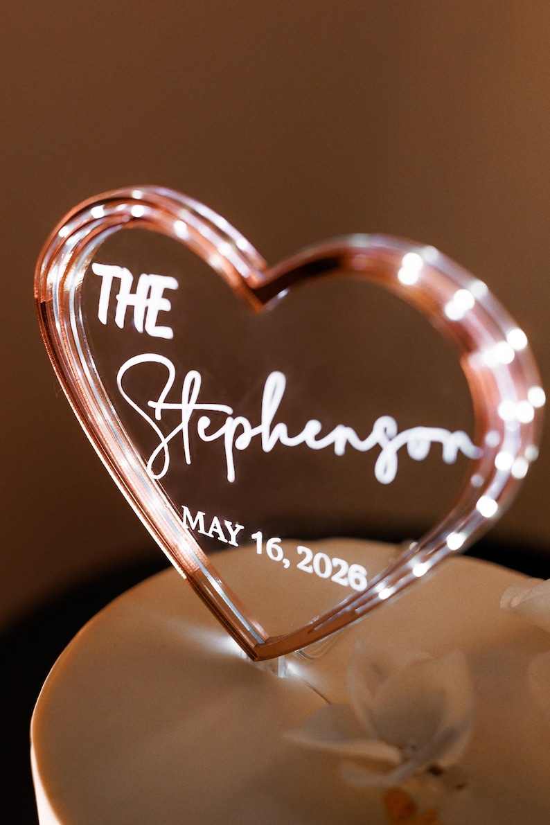 Custom LED Cake Topper, Wedding Lights Cake Topper, Decor, Birthday ...