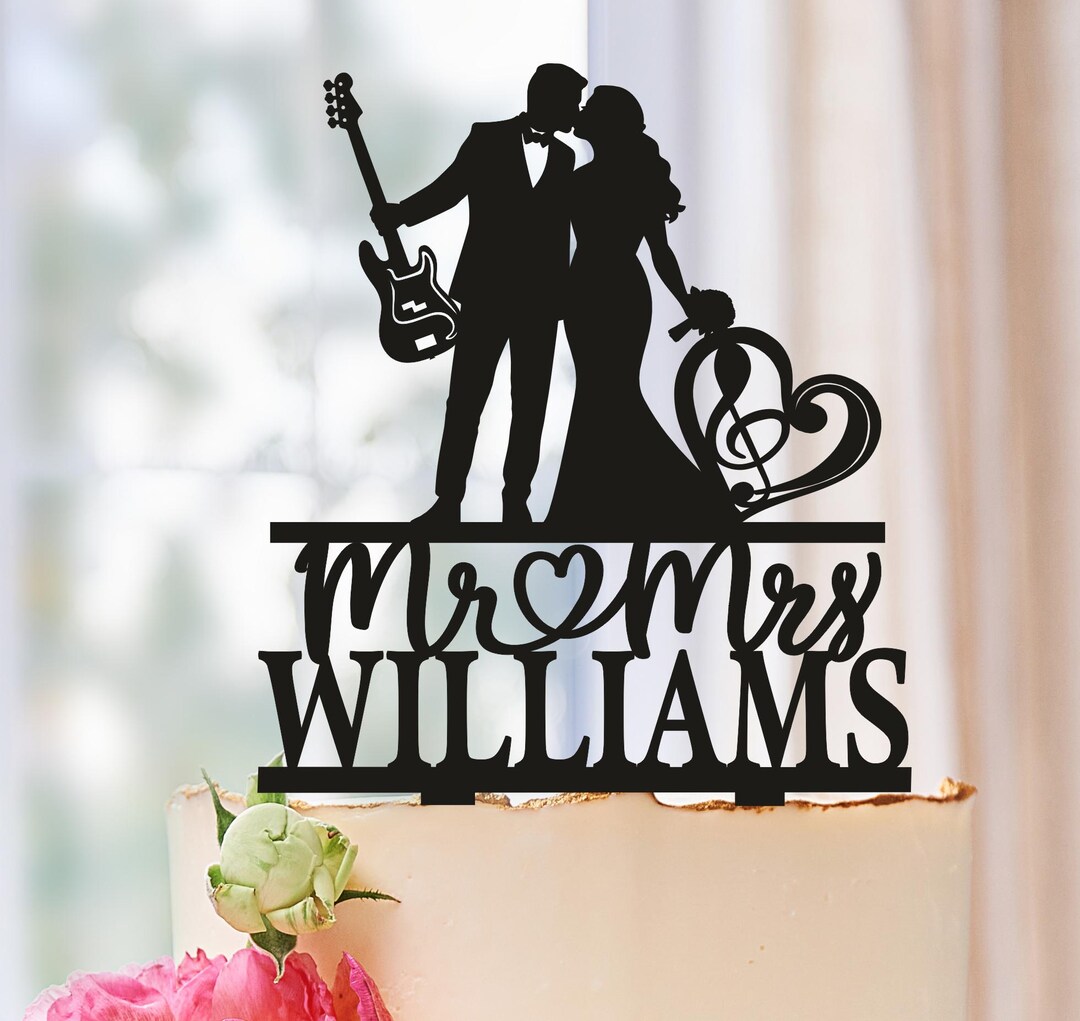 Musician and Singer Wedding Cake Topper, Guitar Wedding Cake Topper ...