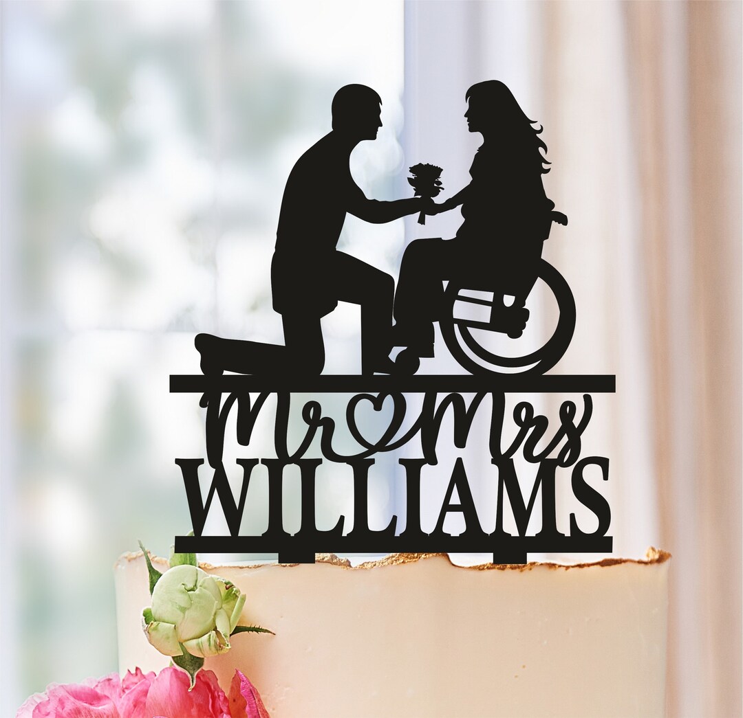 Wheelchair Wedding Cake Topper,bride in Wheelchair Wedding Cake Topper ...