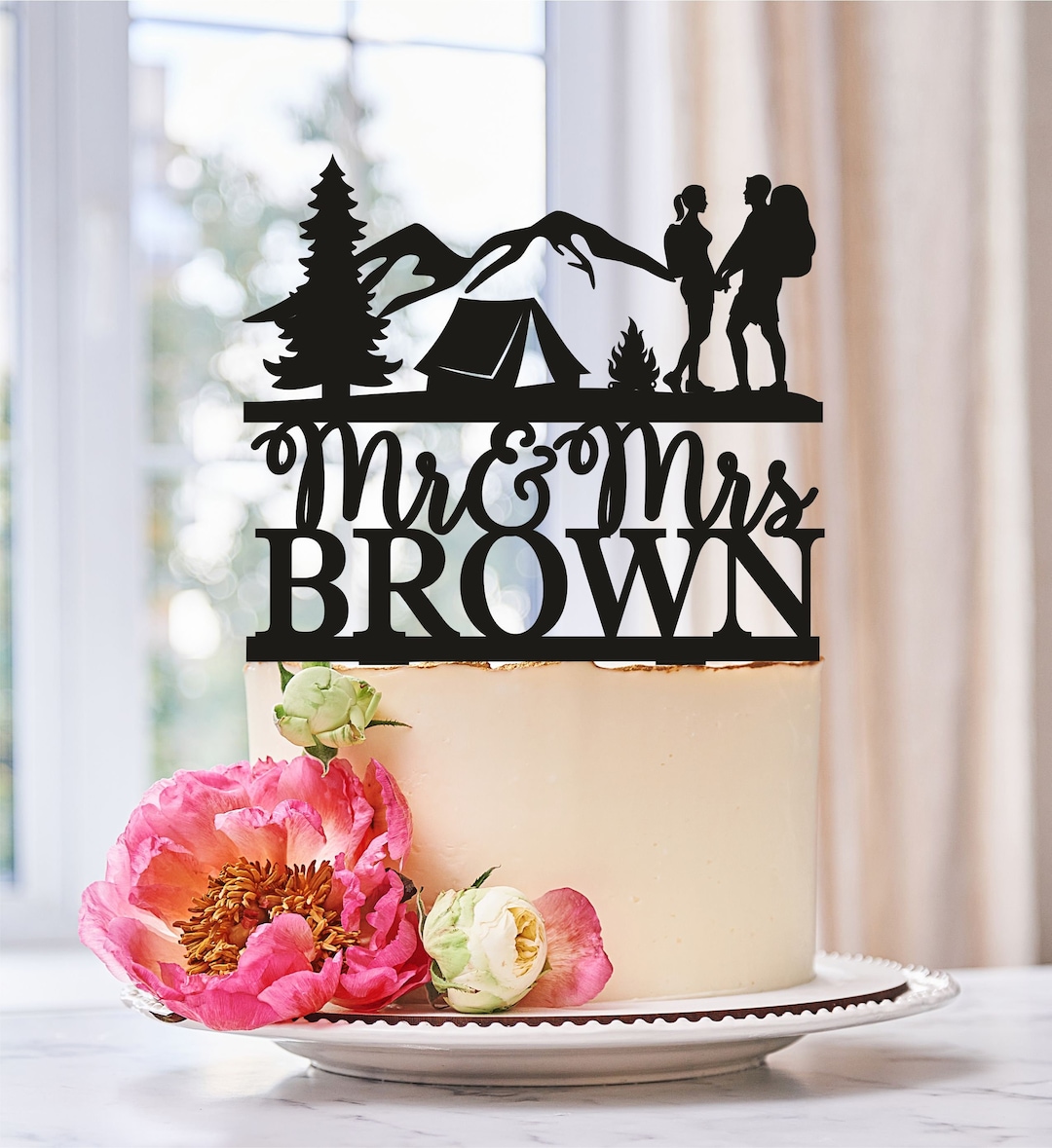 Wedding Cake Topper,hiking Wedding Cake Topper,mountain Cake Topper ...