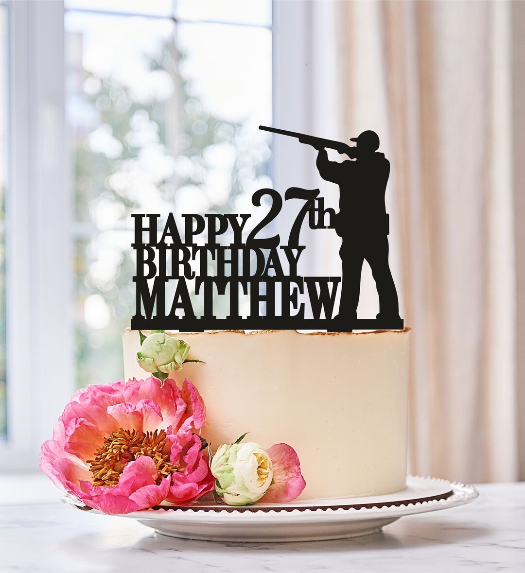 Hunter Cake Topperhunter Silhouettes Cake Topperhunter - Etsy