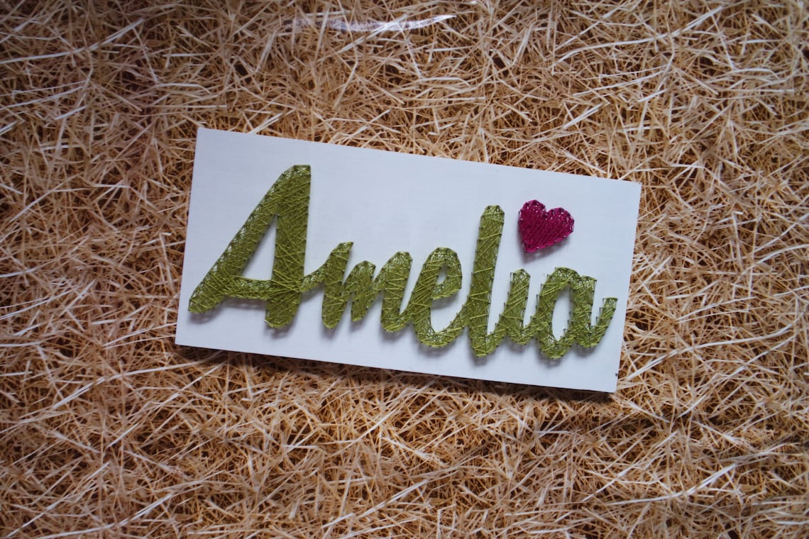 Amelia Unique Gift Idea Custom Name Sign String Art Nursery Decor Wall ...