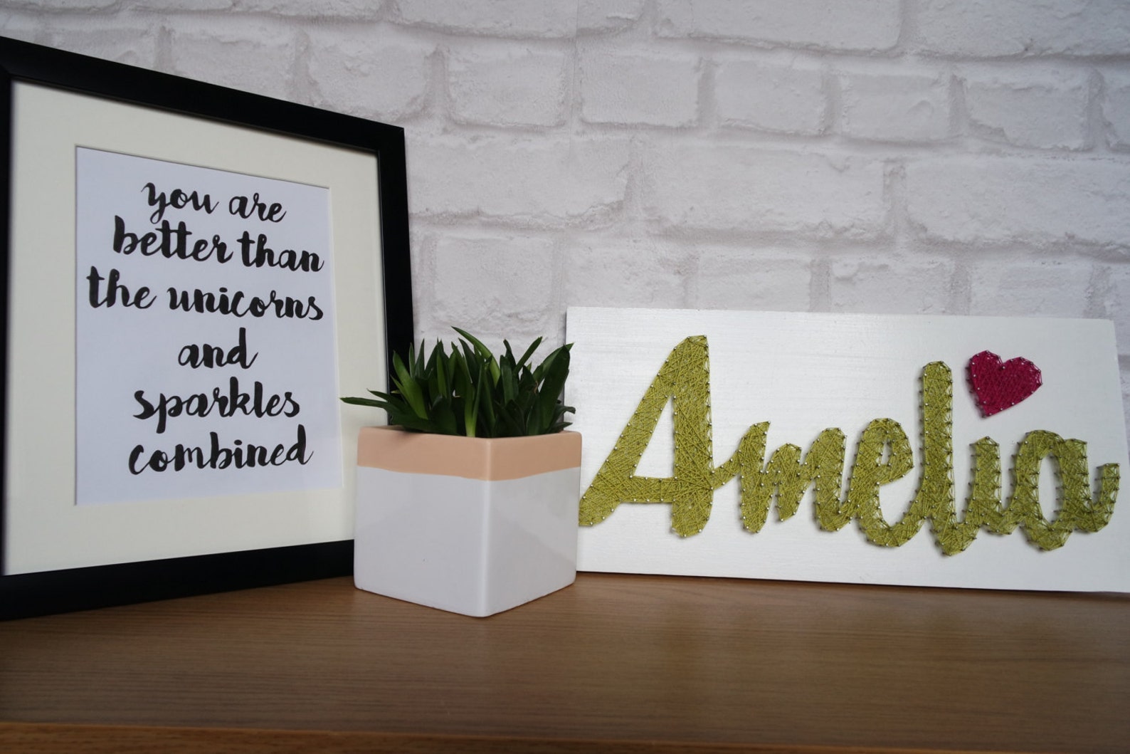 Amelia Unique Gift Idea Custom Name Sign String Art Nursery Decor Wall ...