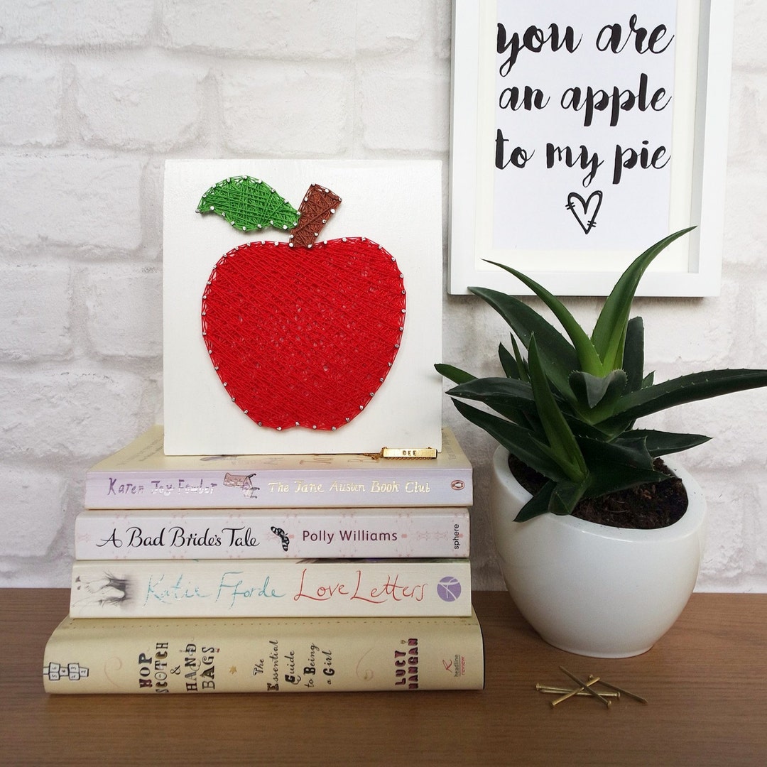 Red Apple Handmade String Art Unique Gift Idea Home Decor Wall Hanging ...