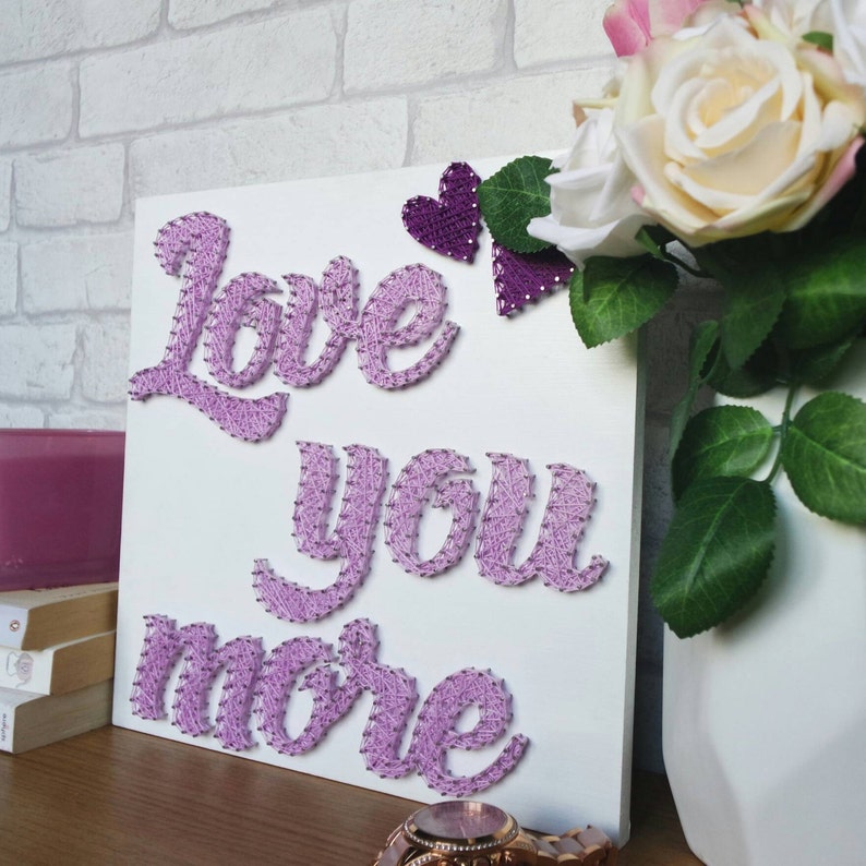 Love You More String Art Unique Gift Idea Handmade Home Decor Wall ...