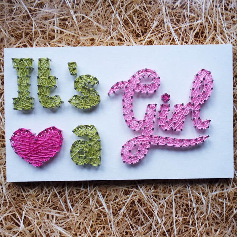 Its a Girl Sign Gift Idea Handmade Sign String Art Home Decor ...
