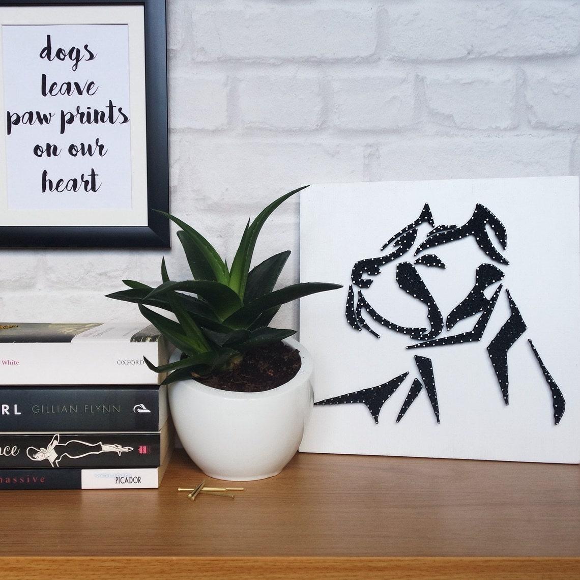 Pit Bull String Art Unique Handmade Gift Idea Home Decor Wall Hanging ...