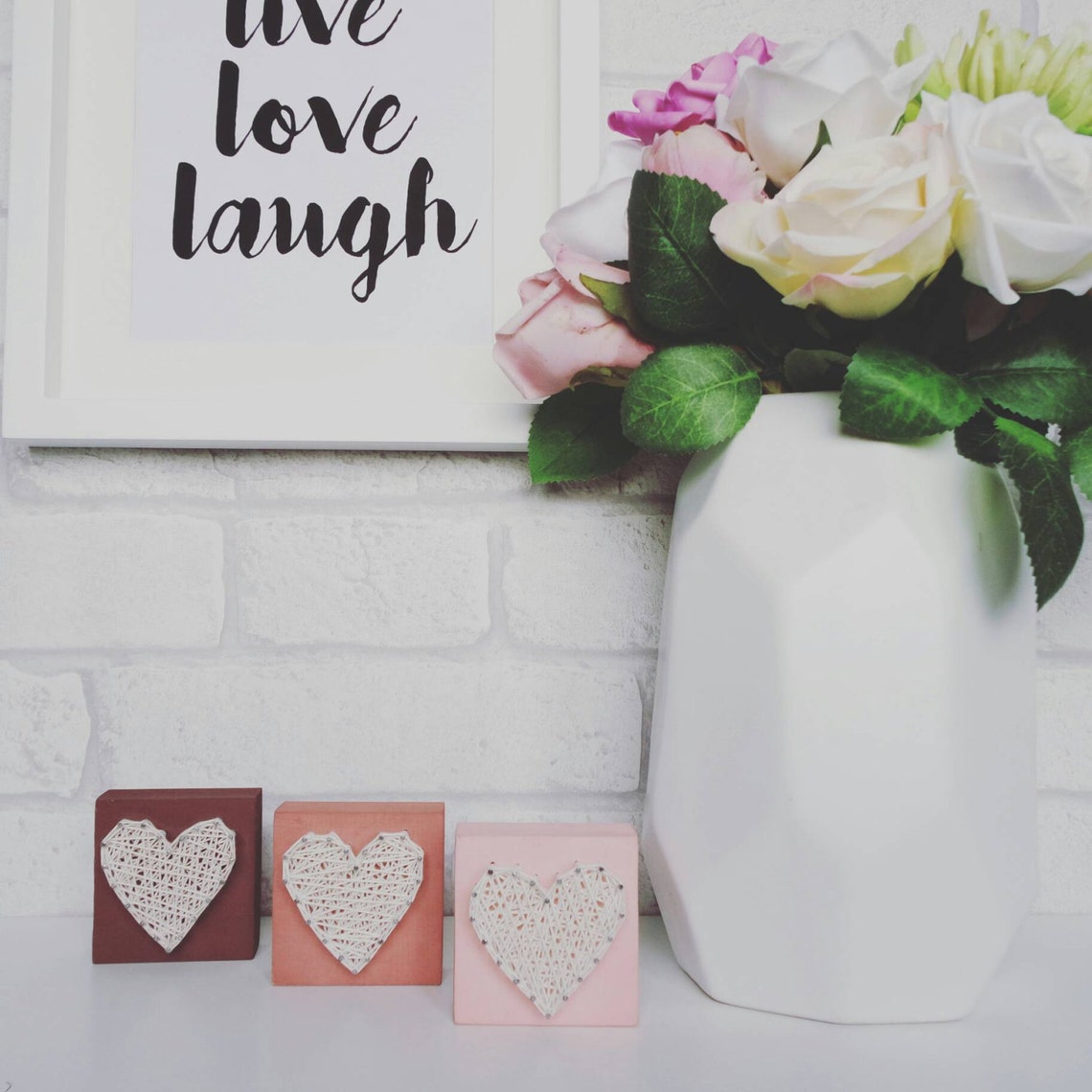Little Hearts String Art Heart Home Decor Wall Hanging Love Sign Unique ...