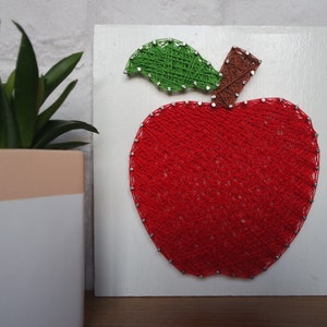 Red Apple Handmade String Art Unique Gift Idea Home Decor Wall Hanging ...