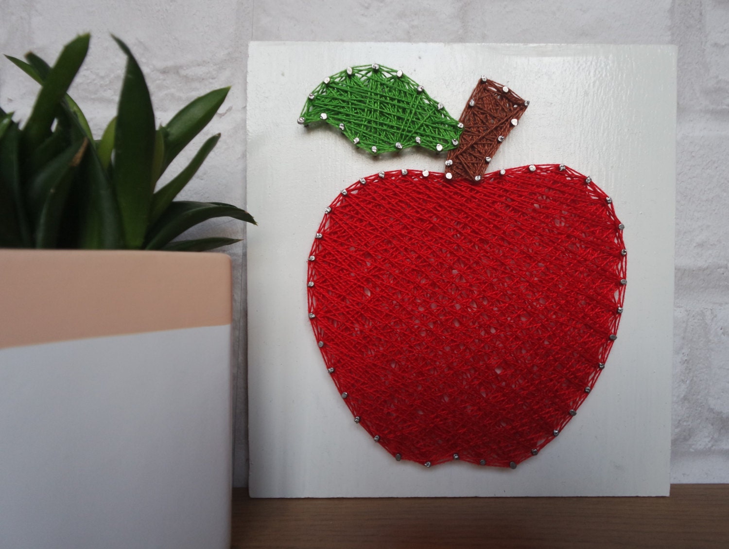 Red Apple Handmade String Art Unique Gift Idea Home Decor Wall Hanging ...
