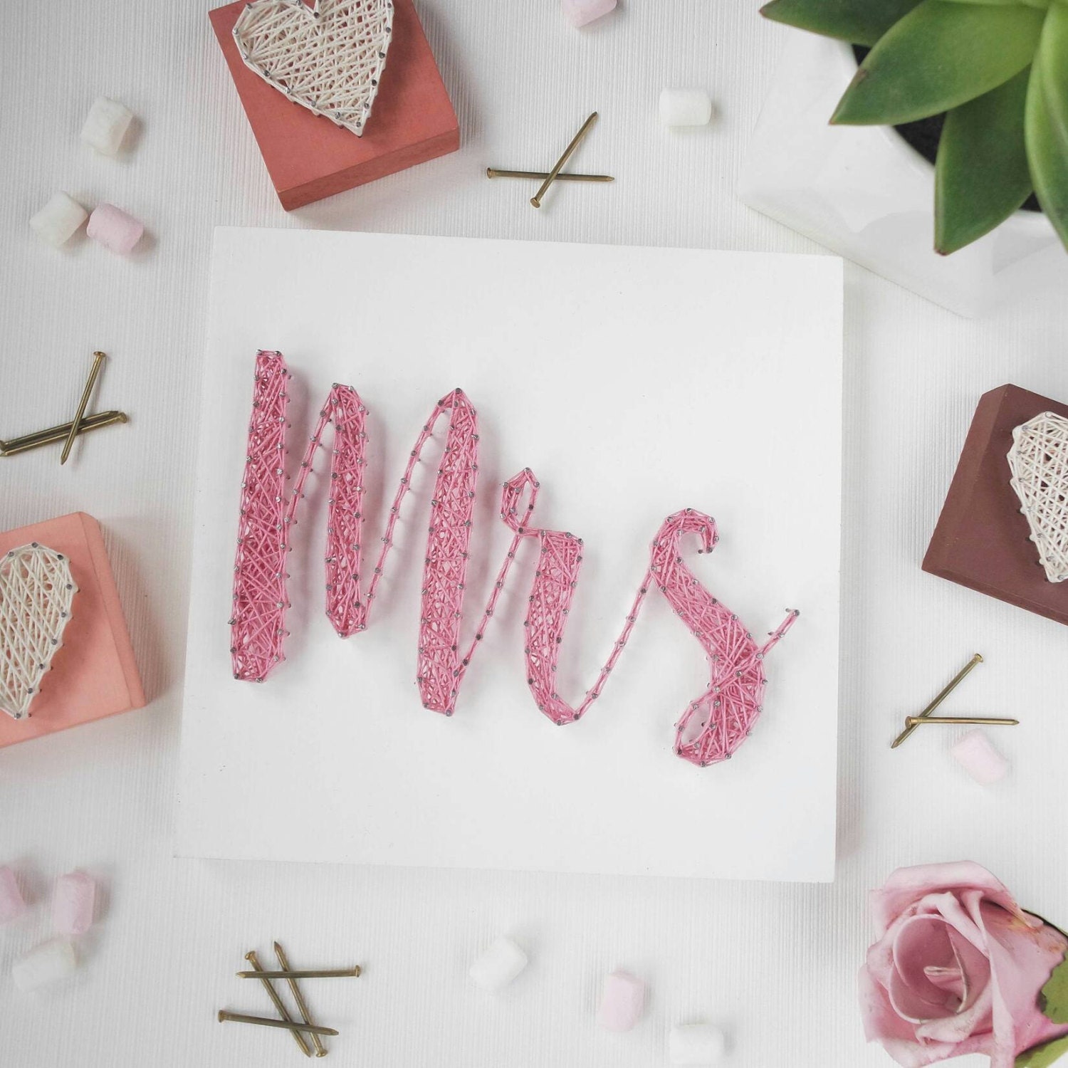 Mr and Mrs Sign Plaques String Art Unique Handmade Wedding Gift Idea ...