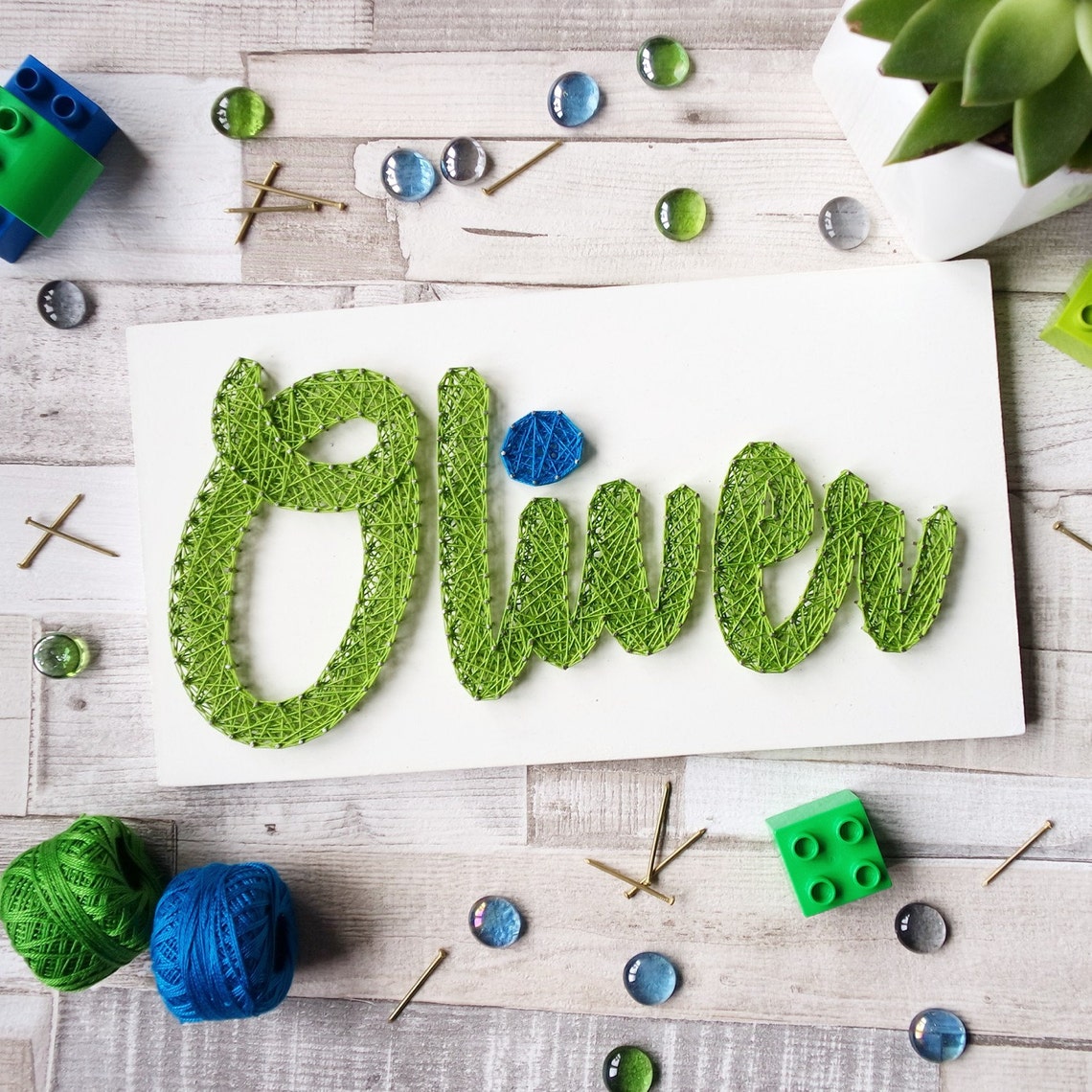 Oliver Unique Gift Idea Custom Name Sign String Art Nursery Decor ...
