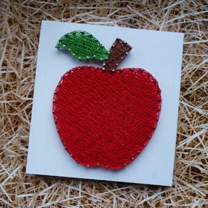 Red Apple Handmade String Art Unique Gift Idea Home Decor Wall Hanging ...
