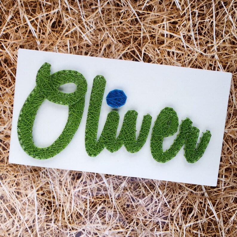 Oliver Unique Gift Idea Custom Name Sign String Art Nursery Decor ...