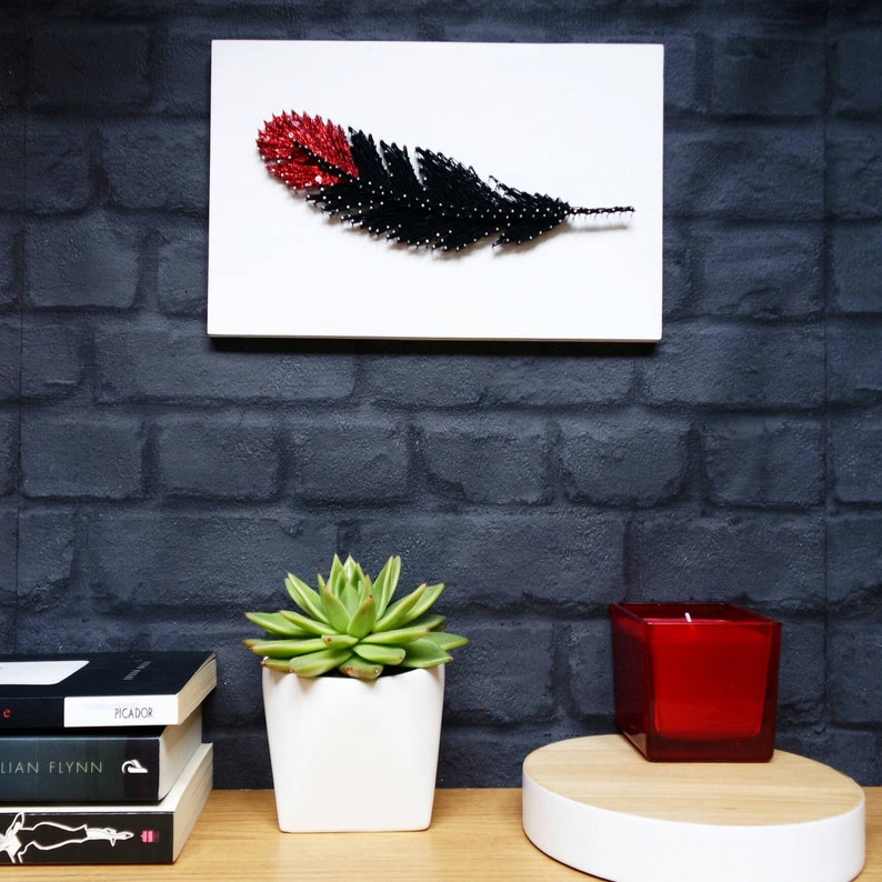 Feather String Art Unique Handmade Gift Idea Home Decor Wall Art Tribal ...