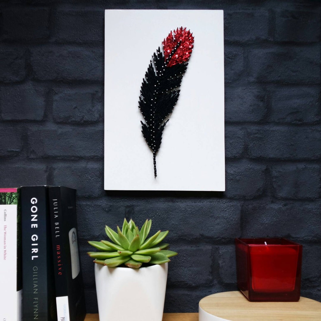 Feather String Art Unique Handmade Gift Idea Home Decor Wall Art Tribal ...