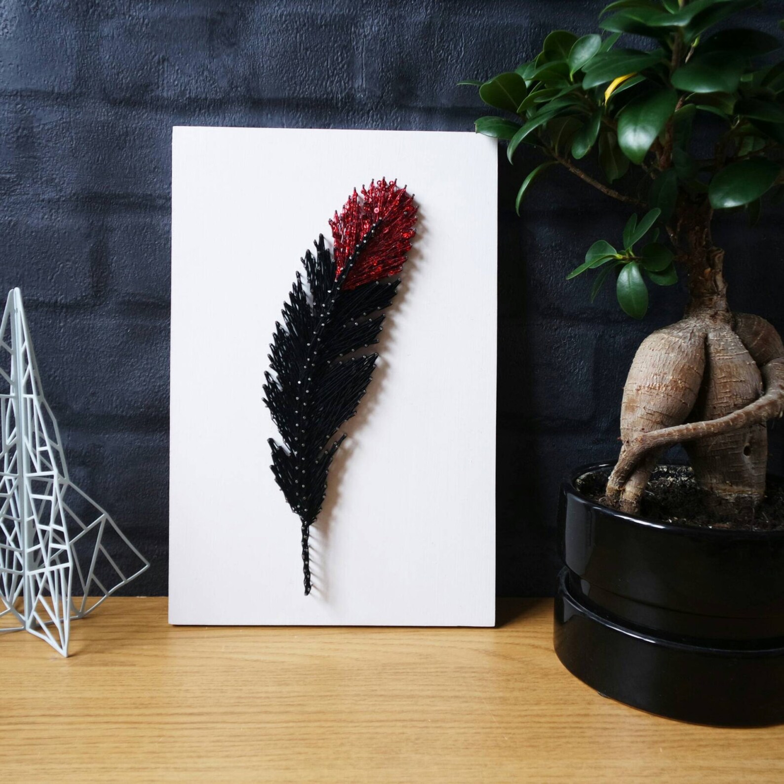 Feather String Art Unique Handmade Gift Idea Home Decor Wall Art Tribal ...