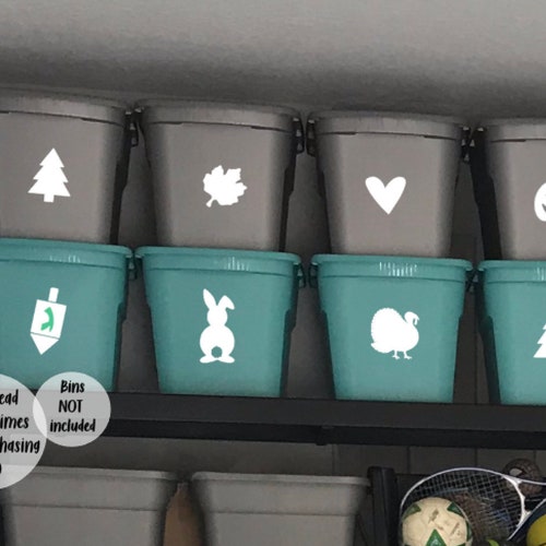 Christmas Storage Bin Decal Container Labels Christmas - Etsy