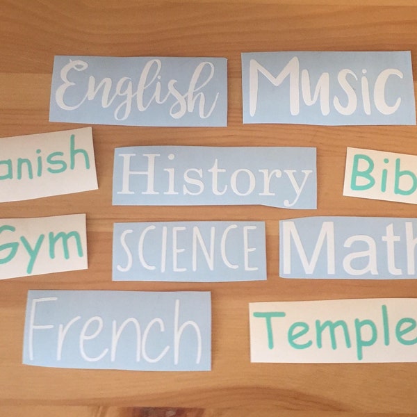 Subject Binder Labels - Etsy