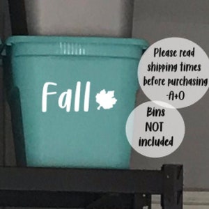 Fall Storage Bin Decal, Storage Container Decal, Decal for Storage ...