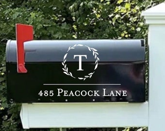 Mailbox Last Name and Address Decal - Etsy