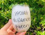 Social Distance Queen Social Distance King Quarantine Wine - Etsy
