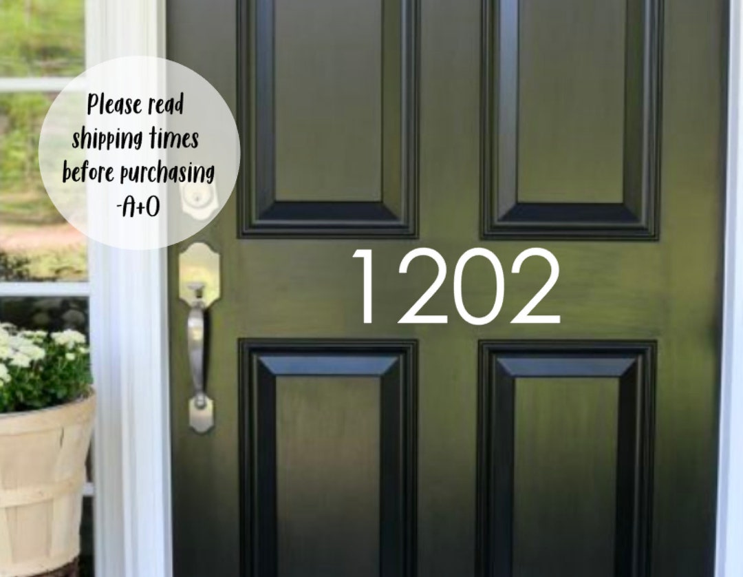 Front Door Number Decal Vinyl Number Door Decal Custom House Number ...