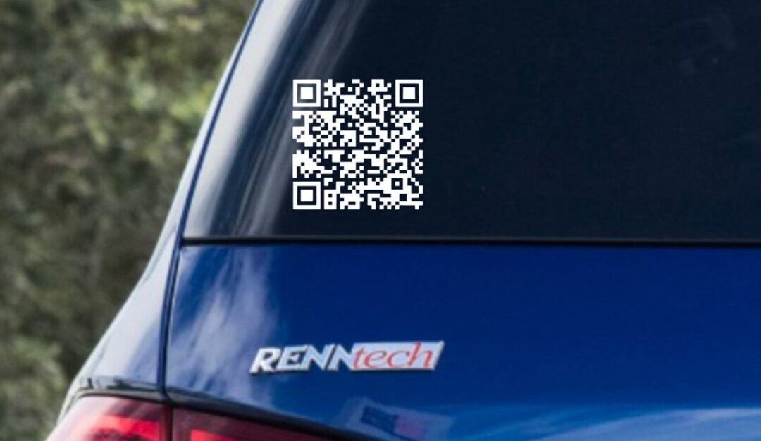 Your Website or Payment Custom QR Code, Custom QR Code Car Decal, Car ...