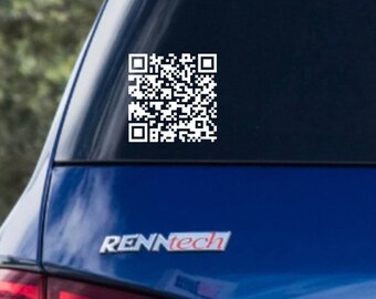 Custom QR Code Decal, Business Decal, Custom QR Code Vinyl Car Decal ...