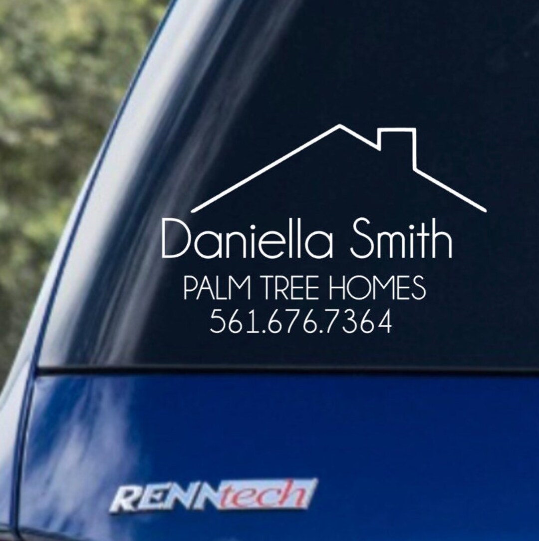Real Estate Agent Car Decal, Car Decal for Agent, Real Estate Agent ...