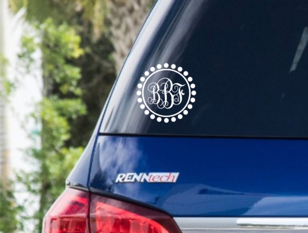 Monogram Decal - Vinyl Monogram - Car Decal - Monogram Car Decal ...