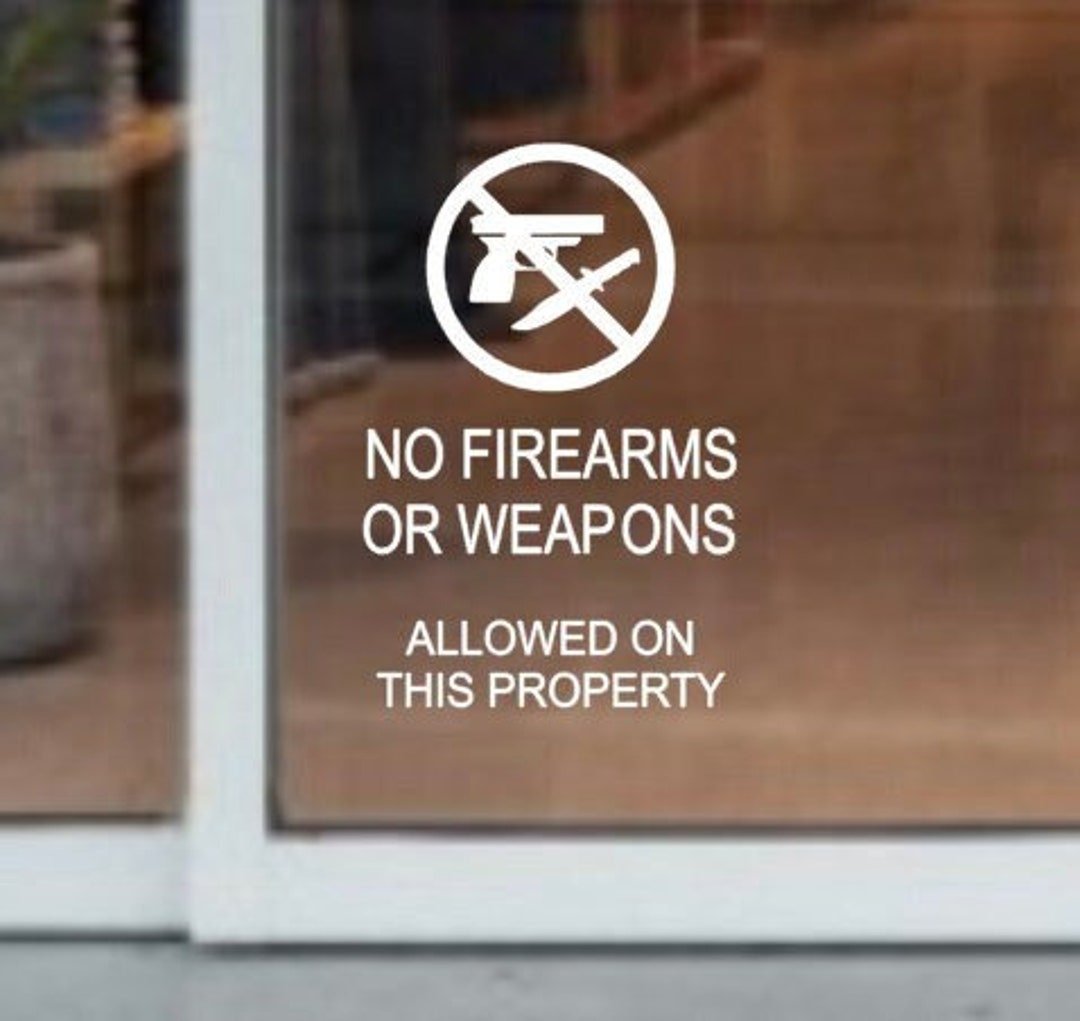 No Weapons on Property Decal, Small Business Decal, Florida Business ...