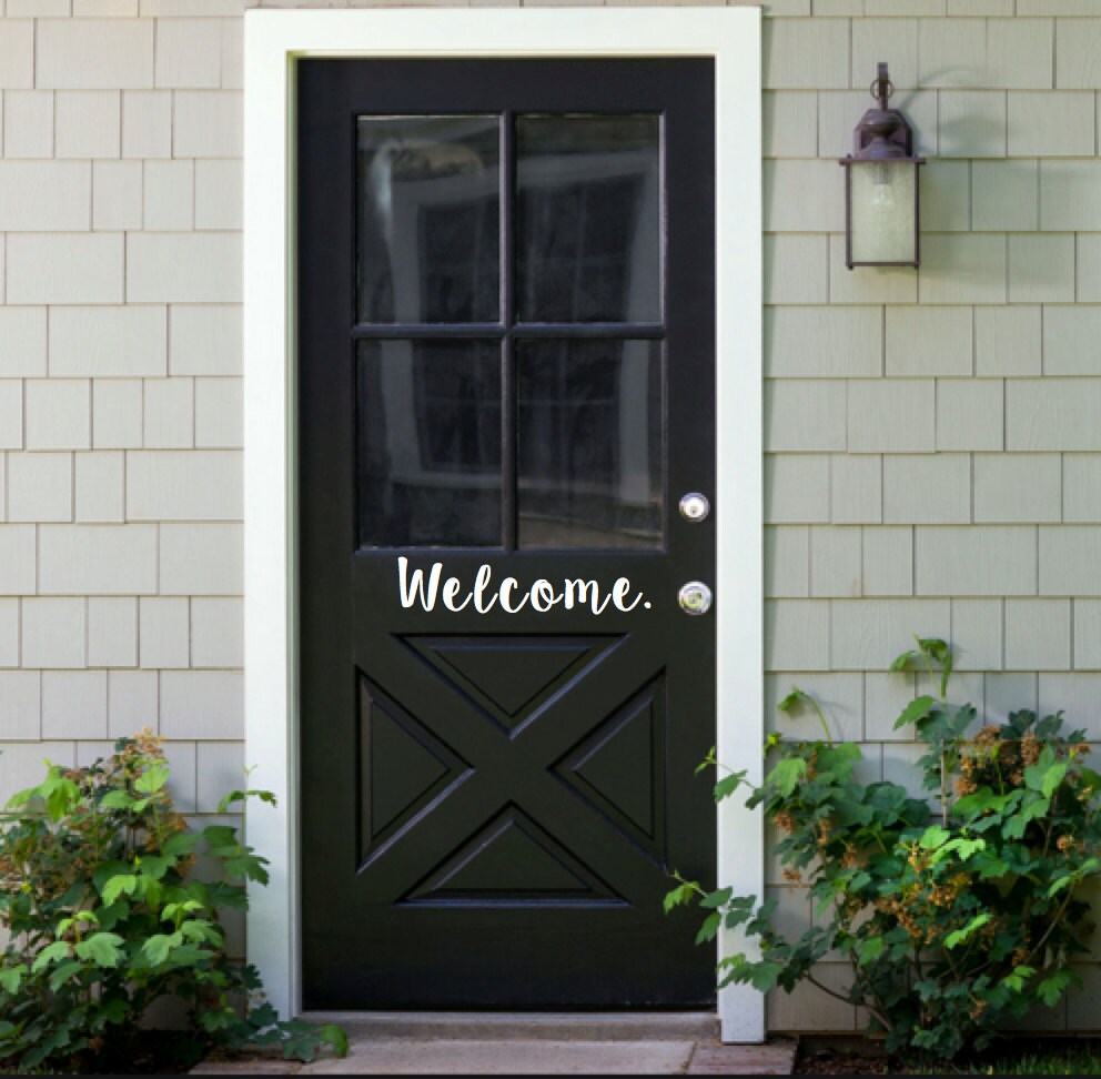 Front Door Welcome Decal, Cute Welcome Sticker Greeting for Home, House ...