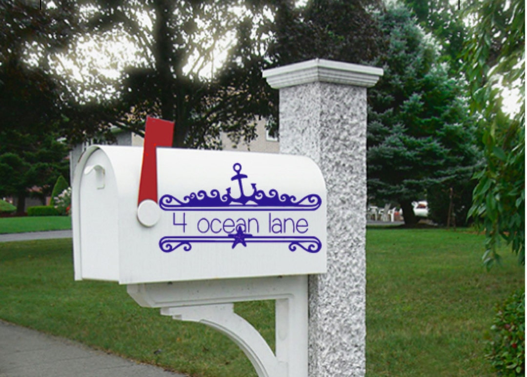 Anchor Mailbox Decal-mailbox Decal-coastal Mailbox Decal-address Decal ...