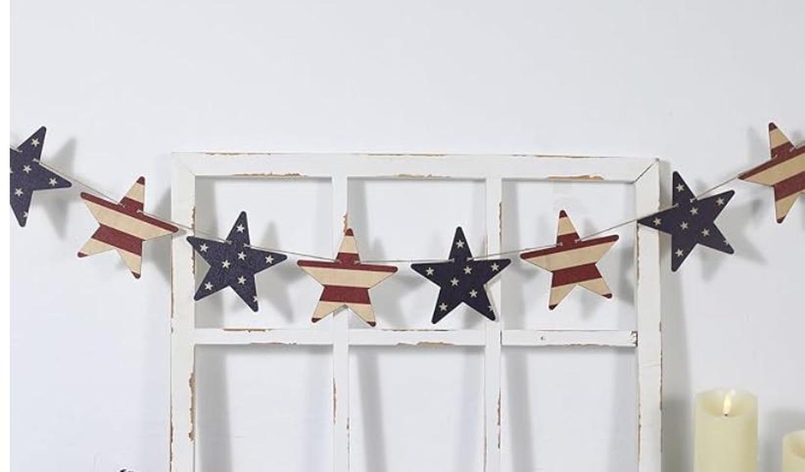 July 4th Garland Patriotic Garland July 4th Decor American Decor July ...