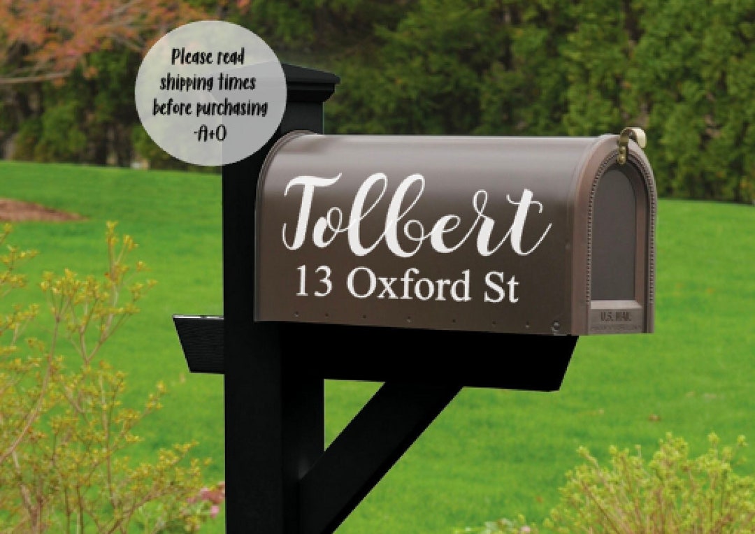 Mailbox Decal, Mailbox Sticker, Custom, Mailbox Number, Street Name ...