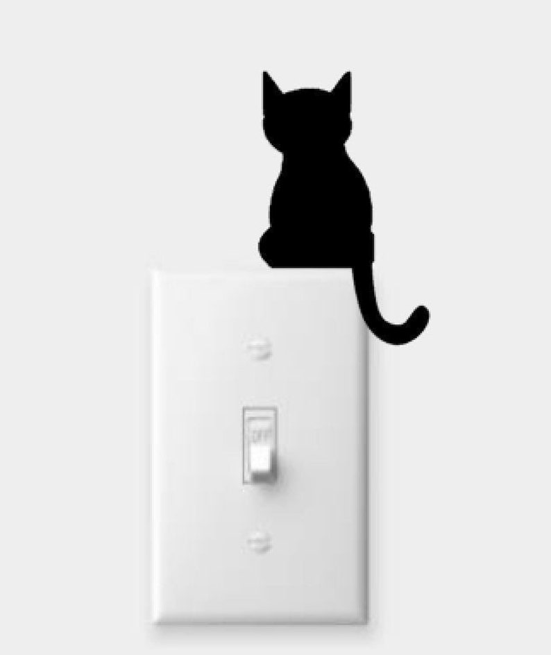 Cat Light Switch Decal-lightswitch Sleeping Kitten Decal-light - Etsy