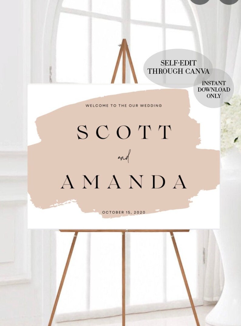 Instant Download Wedding Sign, Self-editing, Printable, Welcome Board ...